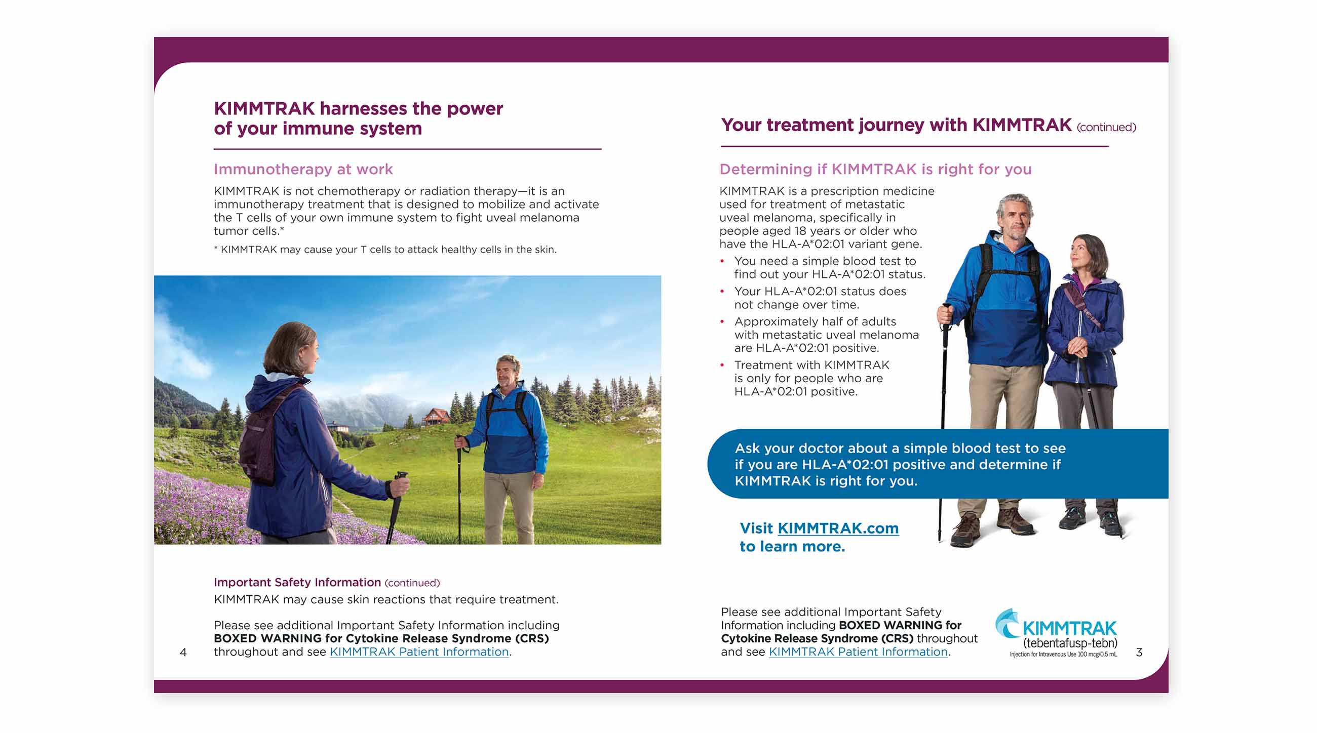 Kimmtrak novel t-cell therapy website displayed on a computer