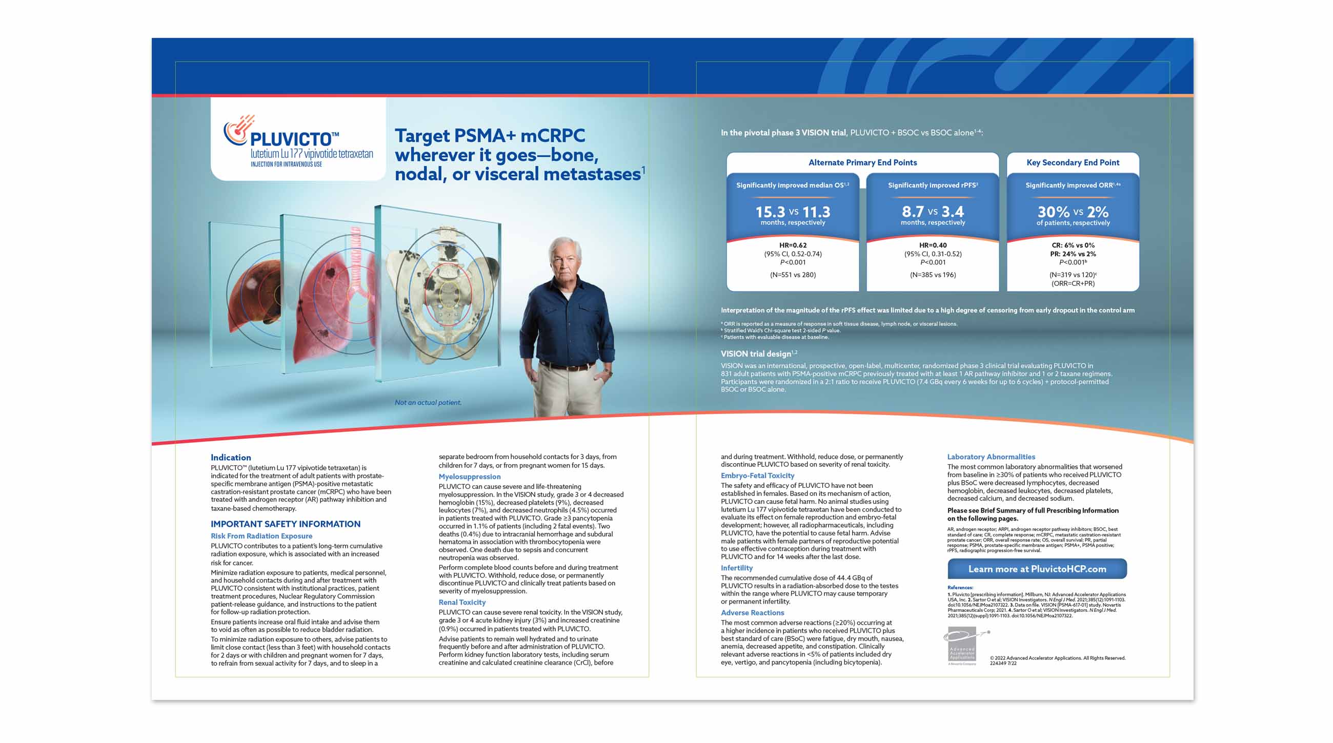Pluvicto PSMA+mCRPC website displayed on a computer