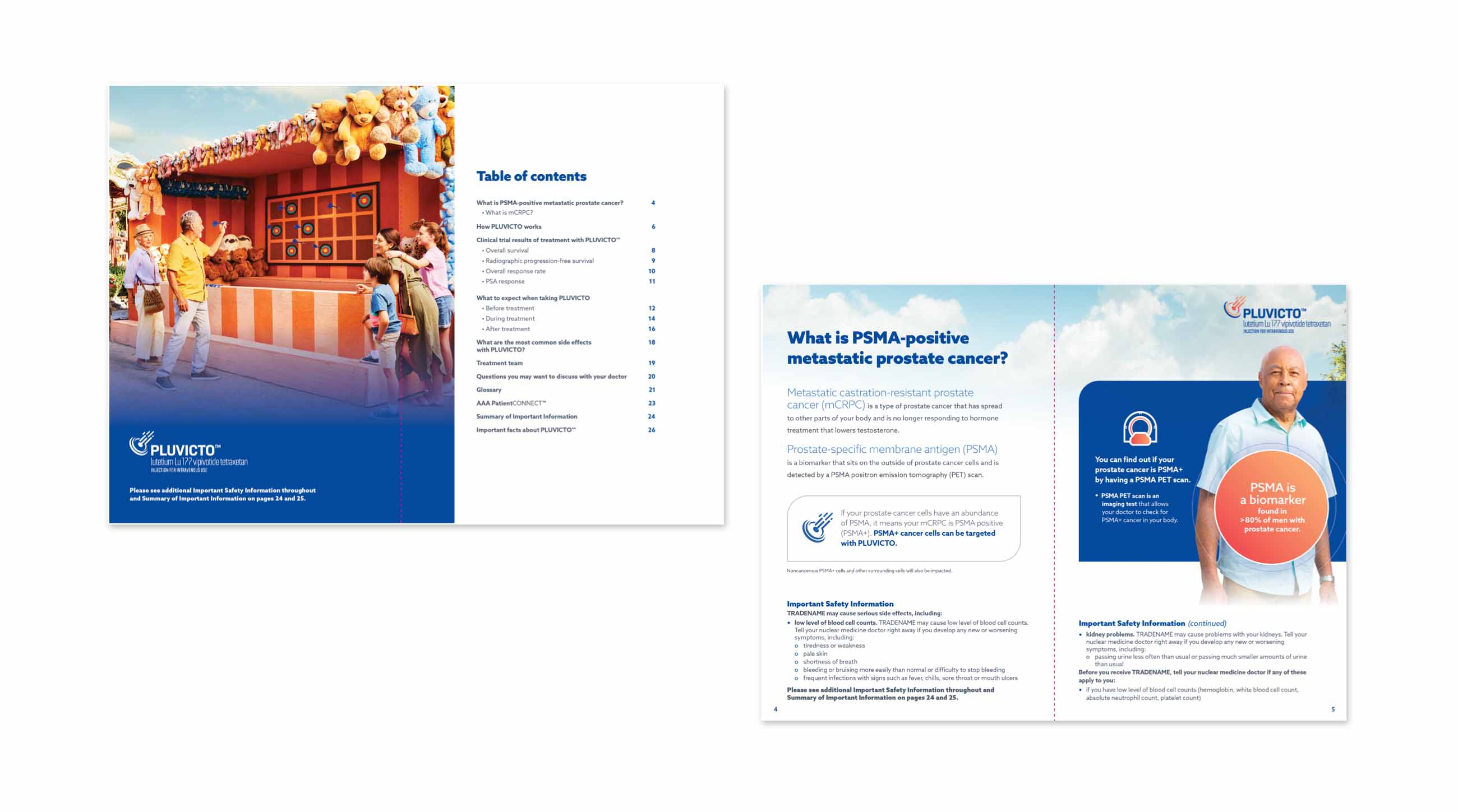 Pluvicto PSMA+mCRPC website displayed on a computer